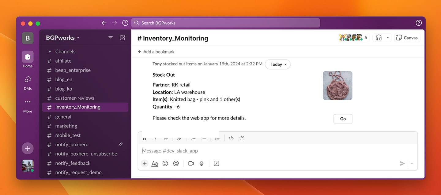 BoxHero X Slack: Work efficiently with app integrations!