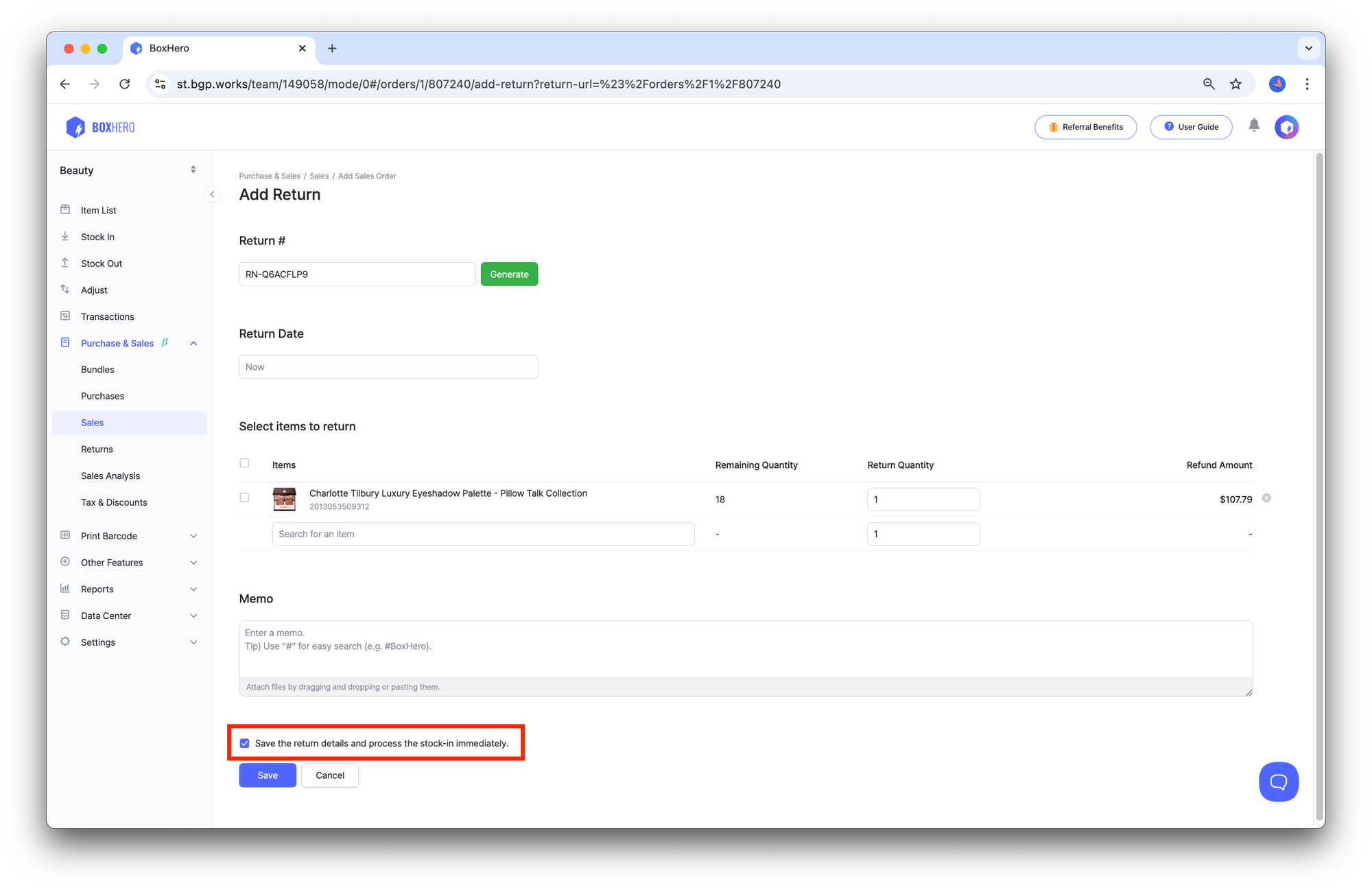 Manage Order Returns and Refunds with BoxHero!